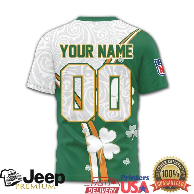 Custom Name Miami Dolphins St. Patrick's Day Shamrock NFL Jersey T ...