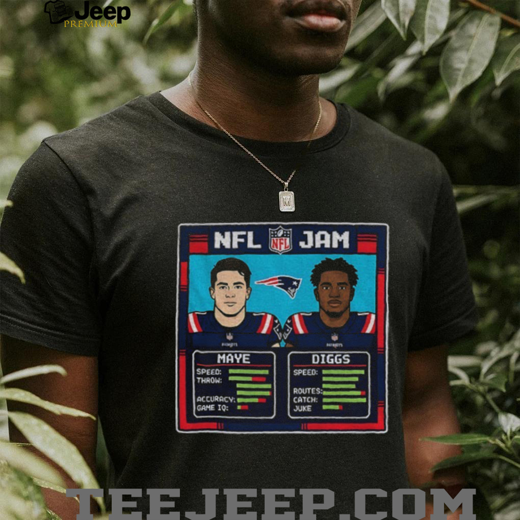 Drake Maye and Stefon Diggs New England Patriots Football cartoon 2025 ...