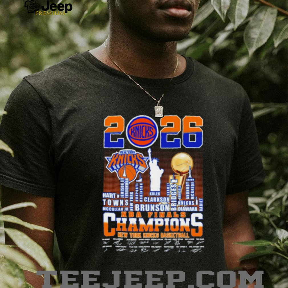 New York Knicks 2026 NBA Finals Champions Statue of Liberty player name ...